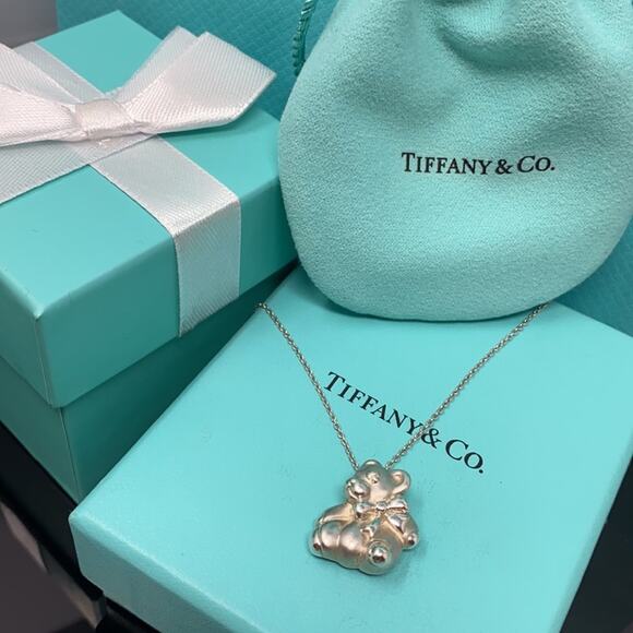 Tiffany & Co. | Jewelry | Authentic Tiffany Co Teddy Bear Necklace ...